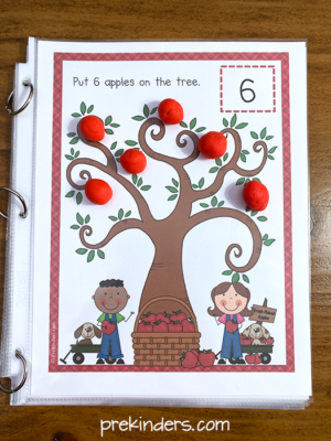 Ten Red Apples Counting Mats - PreKinders Preschool Activities