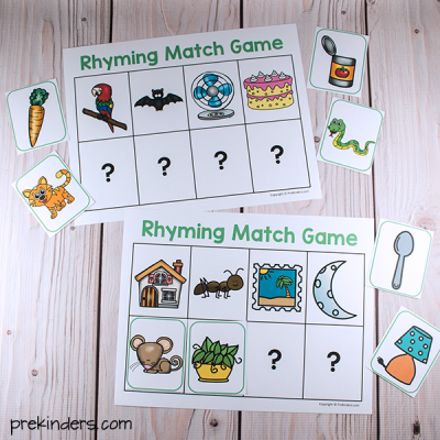 Rhyming Match Games - PreKinders Preschool Activities