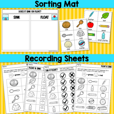 Float and Sink Activity for Preschool Pre-K - PreKinders Preschool ...