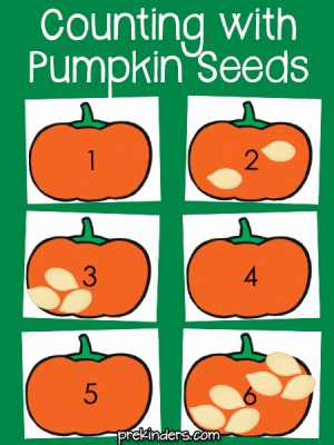 Counting with Pumpkin Seeds - PreKinders Preschool Activities