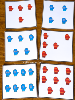 Mitten Count and Match Cards: Preschool Math - PreKinders Preschool ...