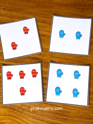 Mitten Count and Match Cards: Preschool Math - PreKinders Preschool ...