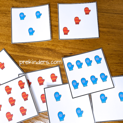 Mitten Count and Match Cards: Preschool Math - PreKinders Preschool ...