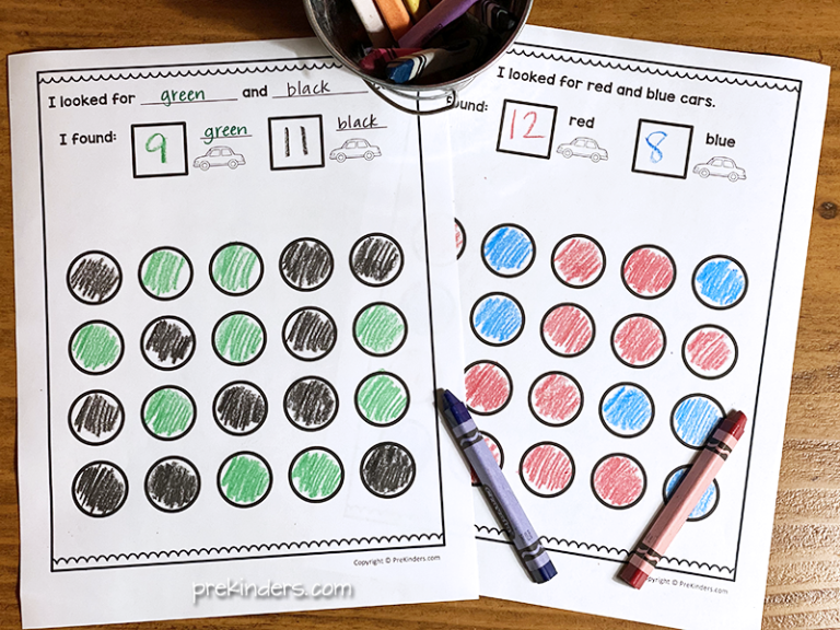 Transportation Road Counting Activity - PreKinders Preschool Activities