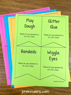 Classroom Wish List - PreKinders