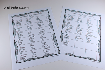 Learning Letter Sounds - PreKinders Preschool Activities