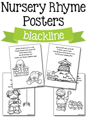 Nursery Rhyme Printables - PreKinders Preschool Activities