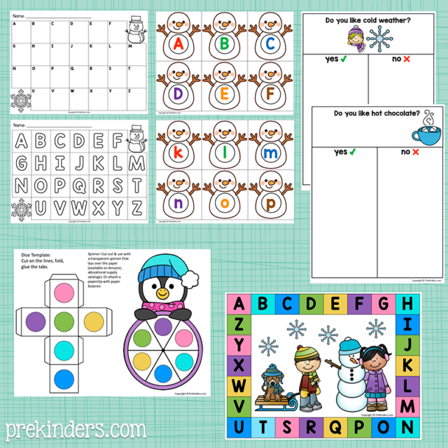 Winter Word Cards - PreKinders Preschool Activities