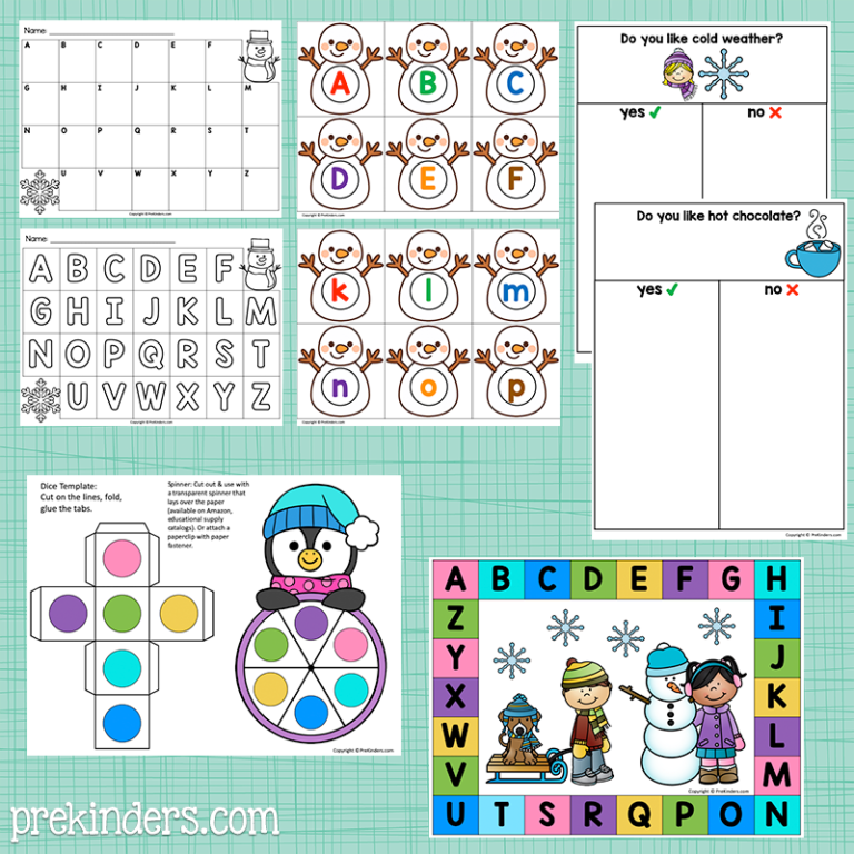 Winter Word Cards - PreKinders Preschool Activities