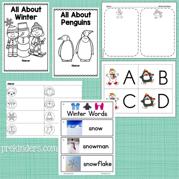 Winter Word Cards - PreKinders Preschool Activities
