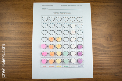 Valentine Heart Candy Math Activities - PreKinders Preschool Activities