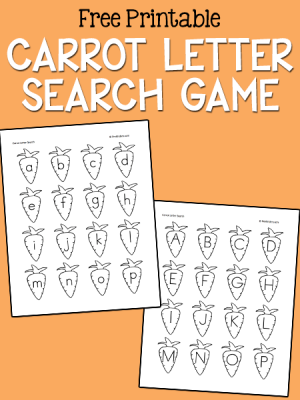 Carrot Letter Search Printable Game - PreKinders