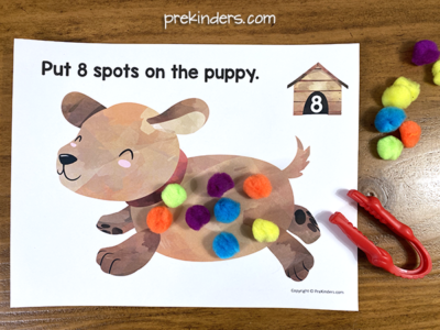 Spots on the Puppy Counting Math - PreKinders Preschool Activities