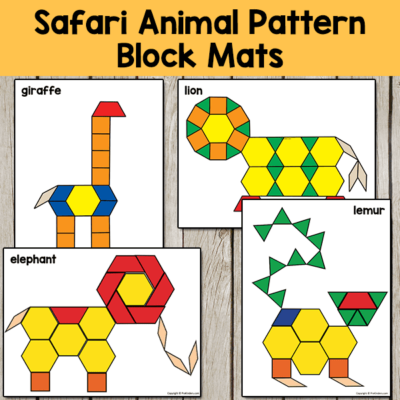 Safari Animal Pattern Block Mats - PreKinders Preschool Activities