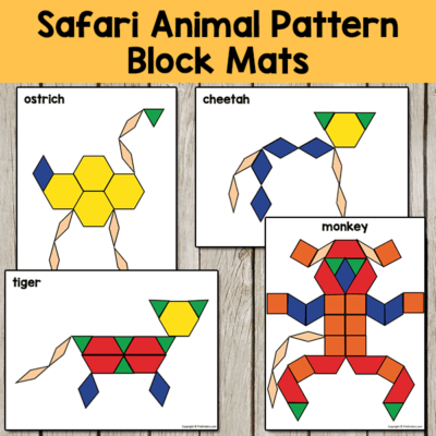 Safari Animal Pattern Block Mats - PreKinders Preschool Activities