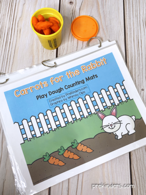 Carrots for the Rabbit Play Dough Mats - PreKinders Preschool Activities