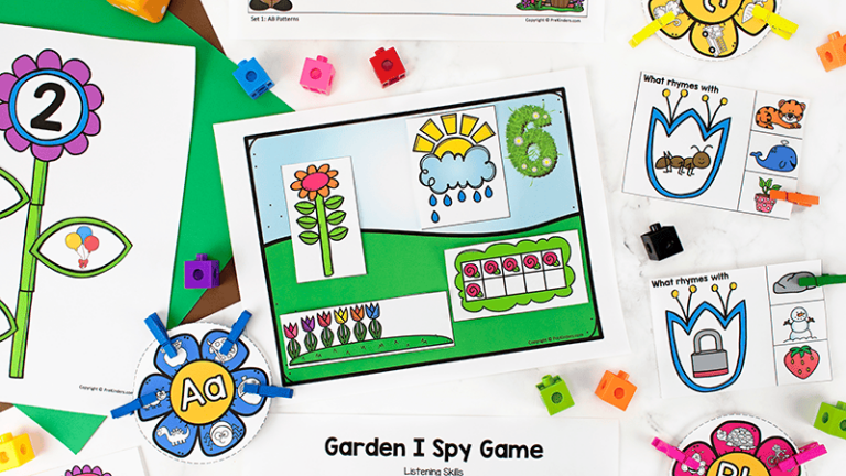 Flower Grid Game - PreKinders Preschool Activities