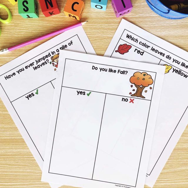 Fall Picture Word Cards - PreKinders Preschool Activities