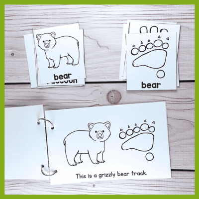 Animal Tracks Printable Book & Matching Cards for Preschool, Pre-K Kids