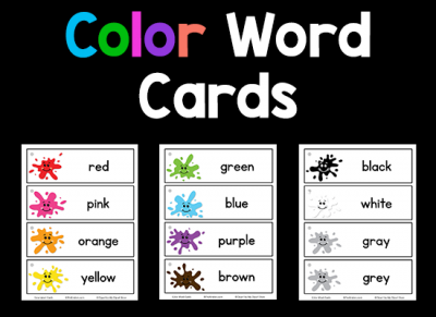 Color Word Cards - PreKinders Preschool Activities