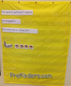 Math Story Pocket Chart for Fall - PreKinders Preschool Activities