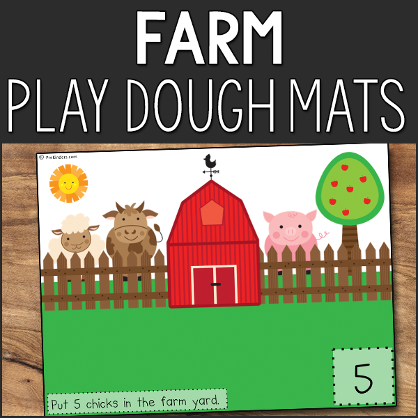 Farm Play Dough Math Mats - PreKinders