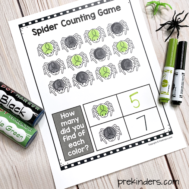 Spider Ring Counting Game - PreKinders