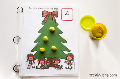 Christmas Tree Play Dough Math Mats - PreKinders