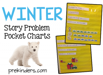 Math Story Problem Pocket Charts for Winter - PreKinders Preschool ...