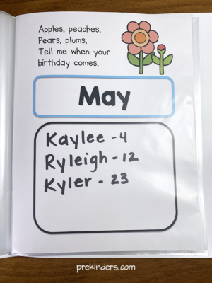 Class Birthday Book - PreKinders Preschool Activities
