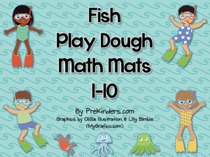Fish Play Dough Counting Mats - PreKinders Preschool Activities