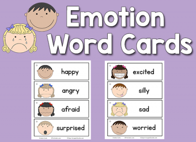 Emotion Word Cards - PreKinders Preschool Activities