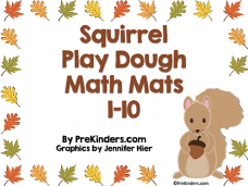 Squirrel Play Dough Counting Mats - PreKinders Preschool Activities