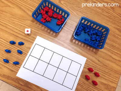 More and Less Dice Game - PreKinders Preschool Activities