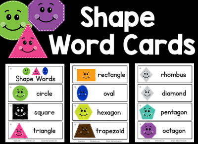 Shape Picture-Word Cards - PreKinders Preschool Activities