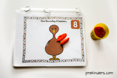 Turkey Play Dough Math Mats - PreKinders