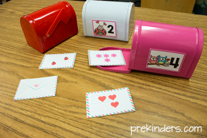 Mailbox Math for Valentine's Day in Preschool - PreKinders