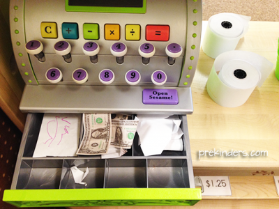 Grocery Store Dramatic Play Center - PreKinders Preschool Activities