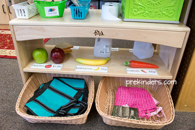 Grocery Store Dramatic Play Center - PreKinders Preschool Activities