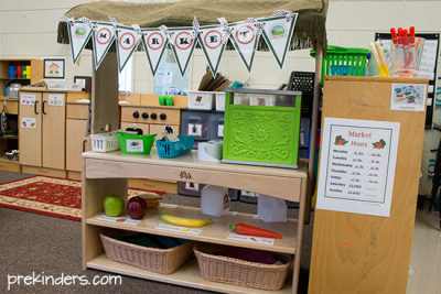Grocery Store Dramatic Play Center - PreKinders Preschool Activities