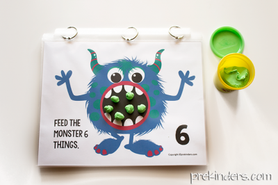 Monster Play Dough Math Mats - PreKinders Preschool Activities