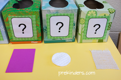 Texture Touch Boxes - PreKinders Preschool Activities