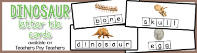 Dinosaur Picture-Word Cards - PreKinders Preschool Activities