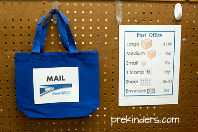 Post Office Dramatic Play - PreKinders Preschool Activities