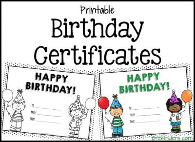 Birthday Crown, Certificate, Chart - PreKinders