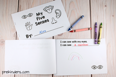 Five Senses Printable Book - PreKinders Preschool Activities