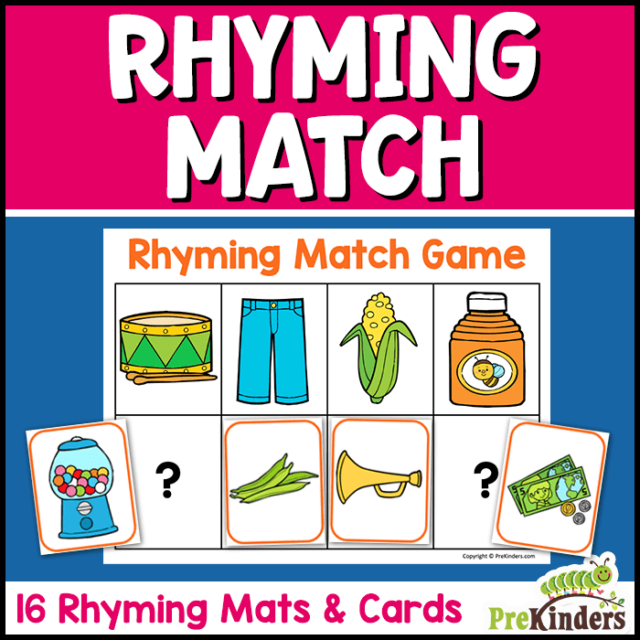 Rhyming Match Games - PreKinders Preschool Activities