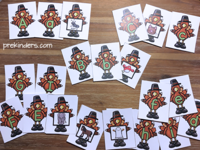 Turkey Letter Sound Match - PreKinders Preschool Activities