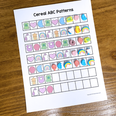 Cereal Math for St. Patrick's Day - PreKinders Preschool Activities