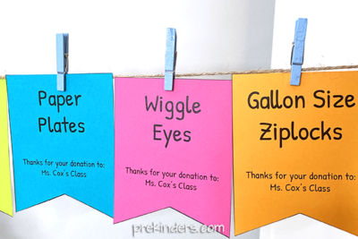 Classroom Wish List - PreKinders